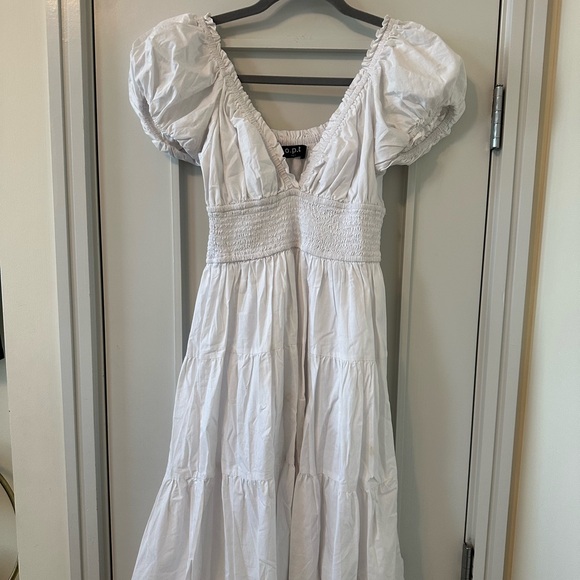 o.p.t | Dresses | Opt White Tiered Maxi Dress | Poshmark